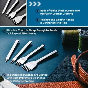 Other | 35 Pcs Leather Stitching Pouch Kit With 4mm Prong Sewing Hole ...